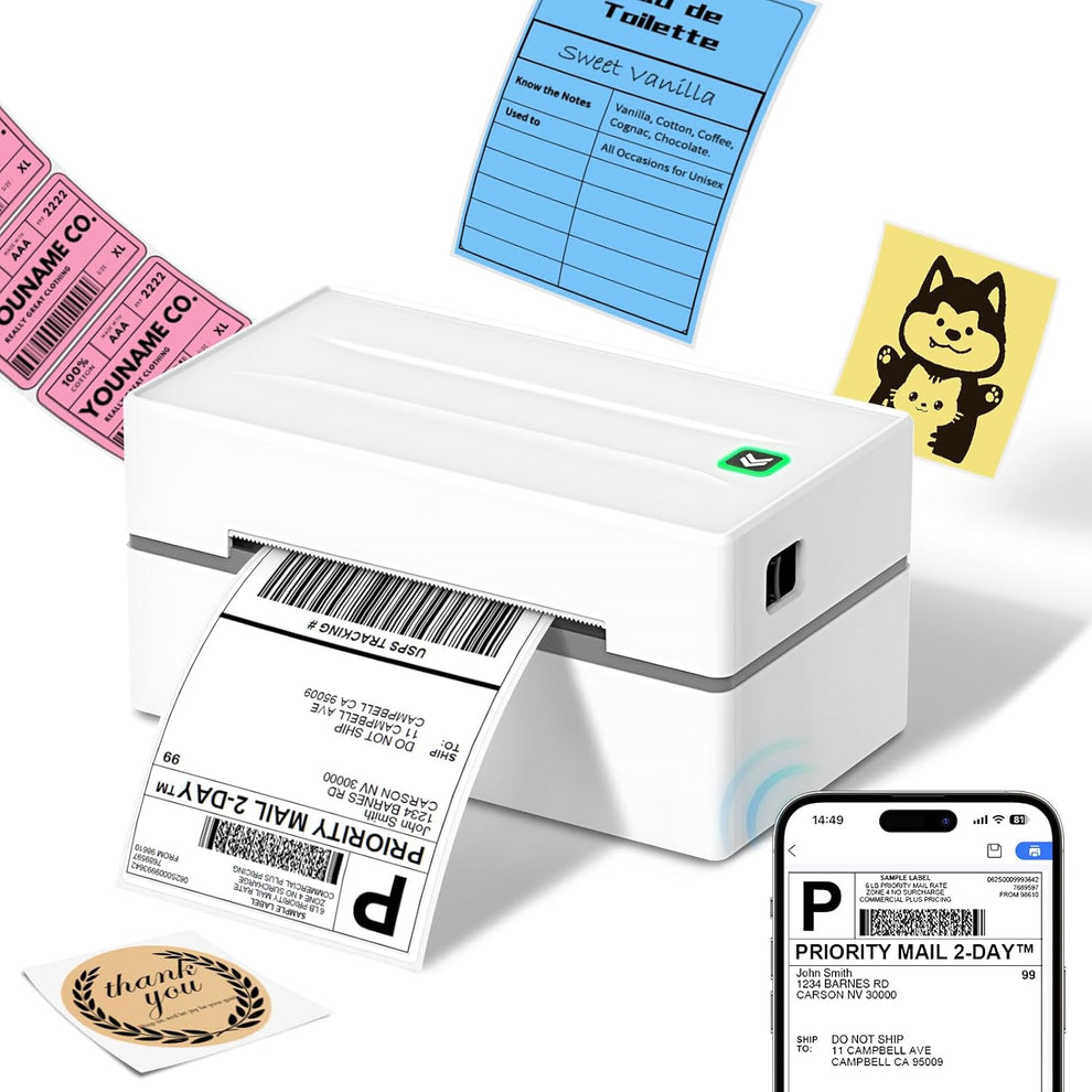 Impresora de Etiquetas Adhesivas, 4x6", Bluetooth/USB, Termica ...